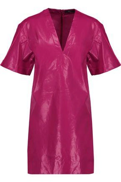 Ellery Woman Clockwork Coated-cotton Mini Dress Plum | ModeSens