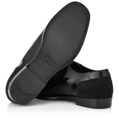 Jimmy Choo Tyler Black Shiny Calf Leather And Suede Lace Up Shoes ...