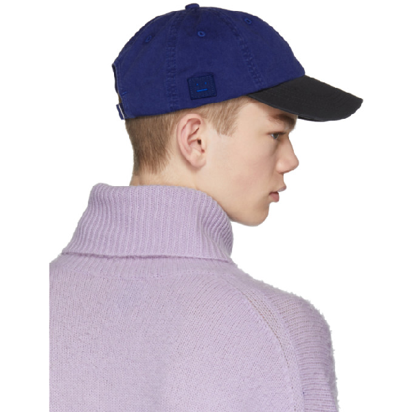 Acne Studios Blue & Black Carli Face Cap In Ink Blue | ModeSens