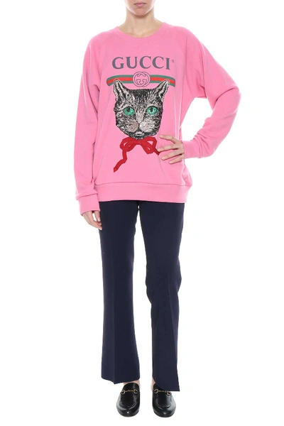 Gucci Mystic Cat Sweatshirt In Rosa | ModeSens