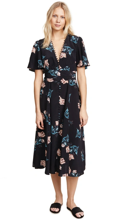 Nicholas Piper Floral Button Midi Dress | ModeSens