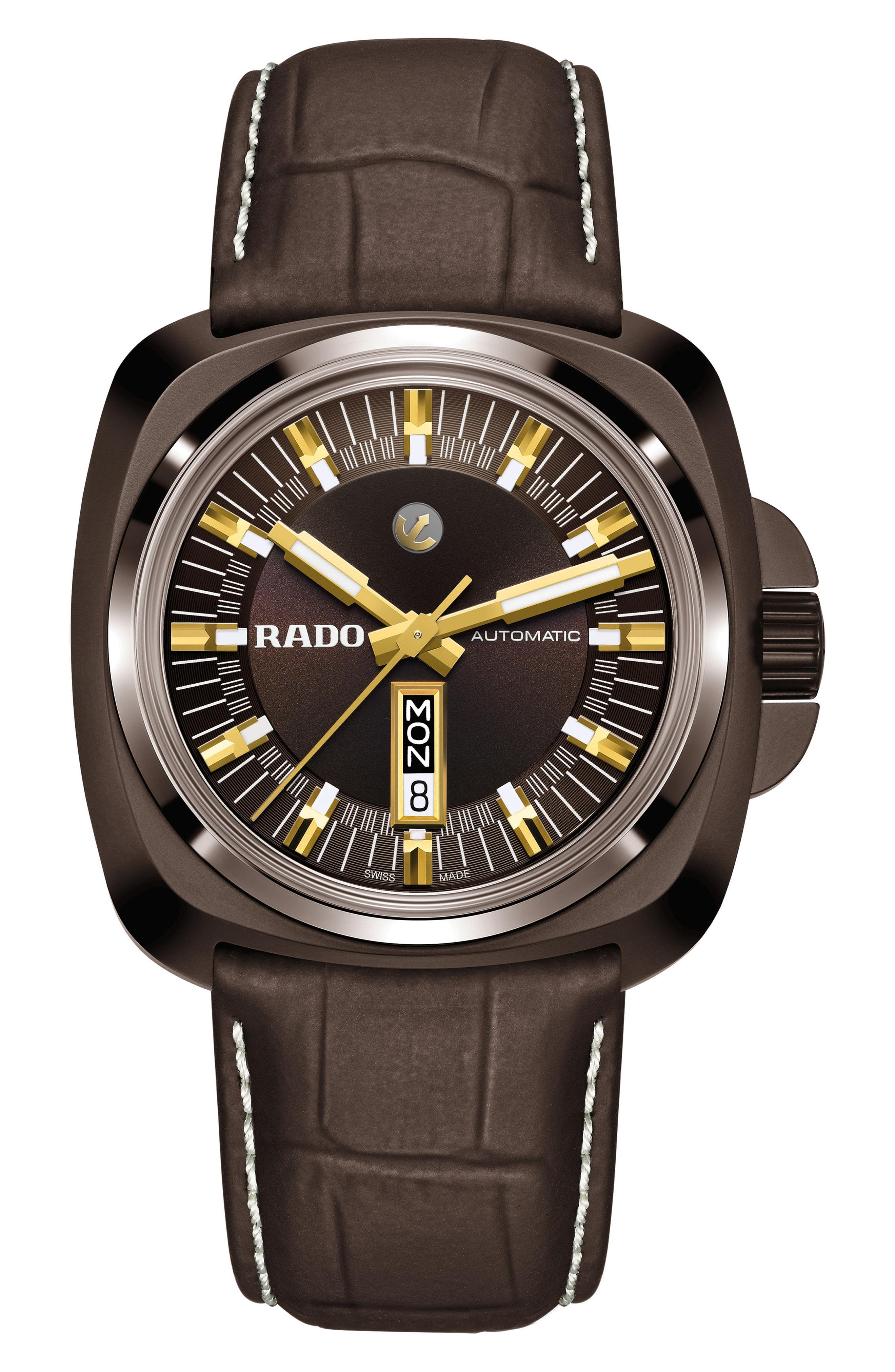 Rado Hyperchrome 1616 Automatic Leather Strap Watch, 46mm In Brown ...