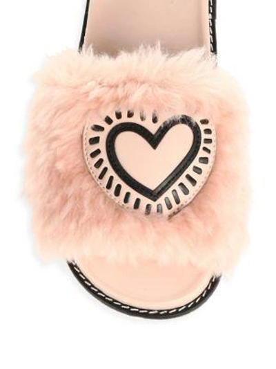 Coach X Keith Haring Fur & Leather Slides In Pink/multi | ModeSens