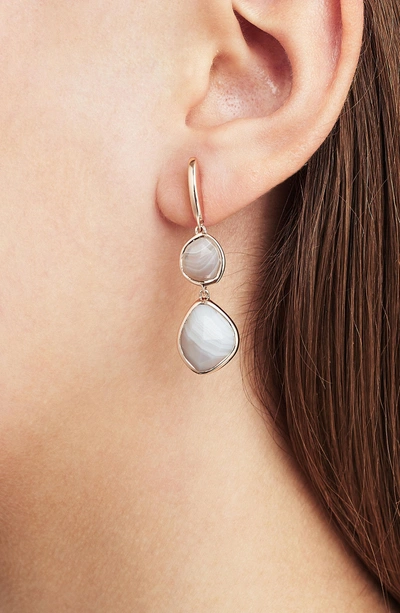 Monica Vinader Siren Double Nugget Grey Agate Drop Earrings In Harrods ...
