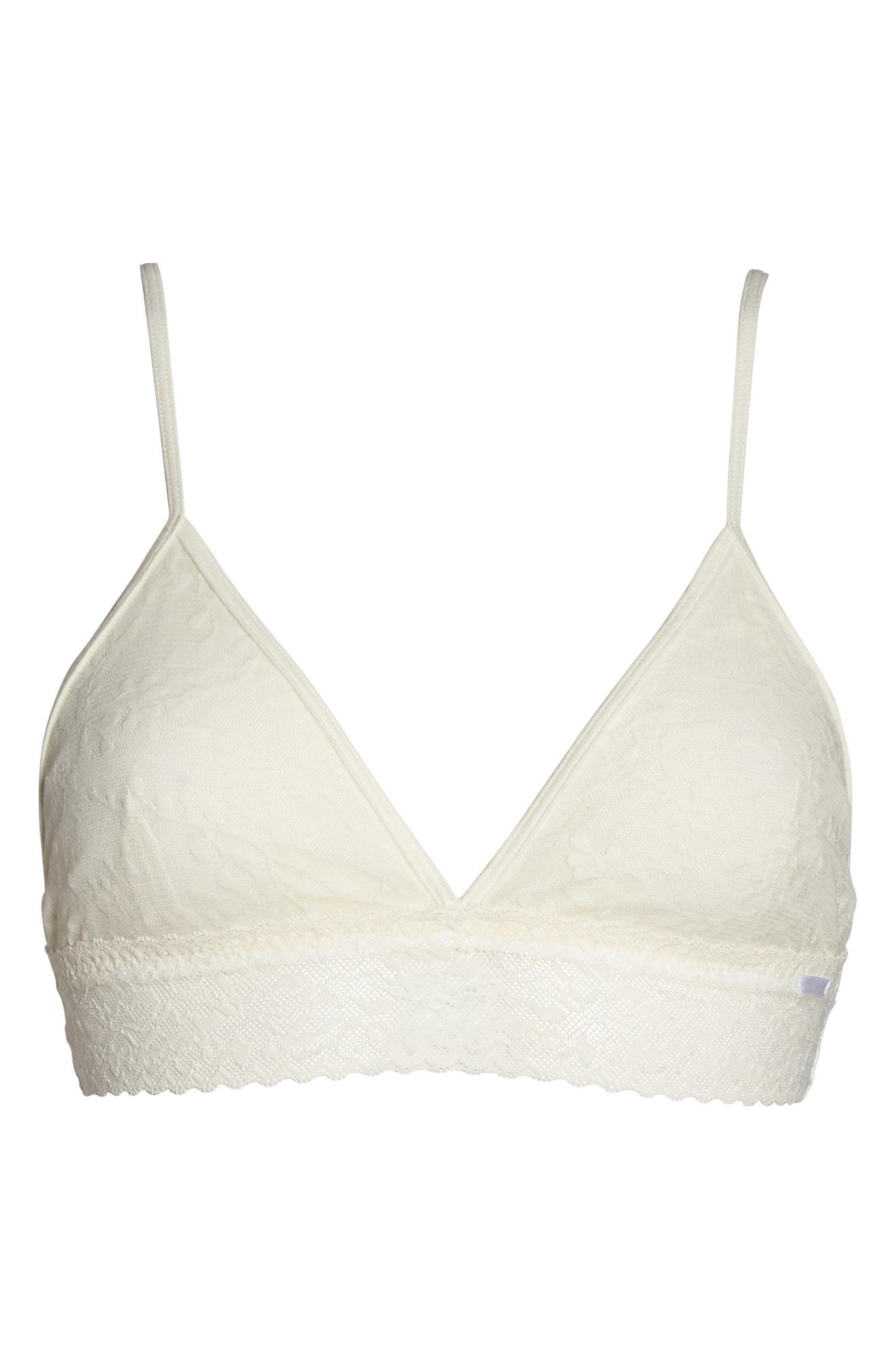 Calvin Klein Bare Lace Triangle Bralette Qf4239 In Ivory | ModeSens