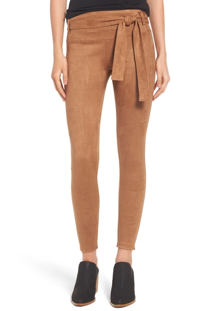 David Lerner Elliot High Rise Tie Waist Leggings In Camel Modesens