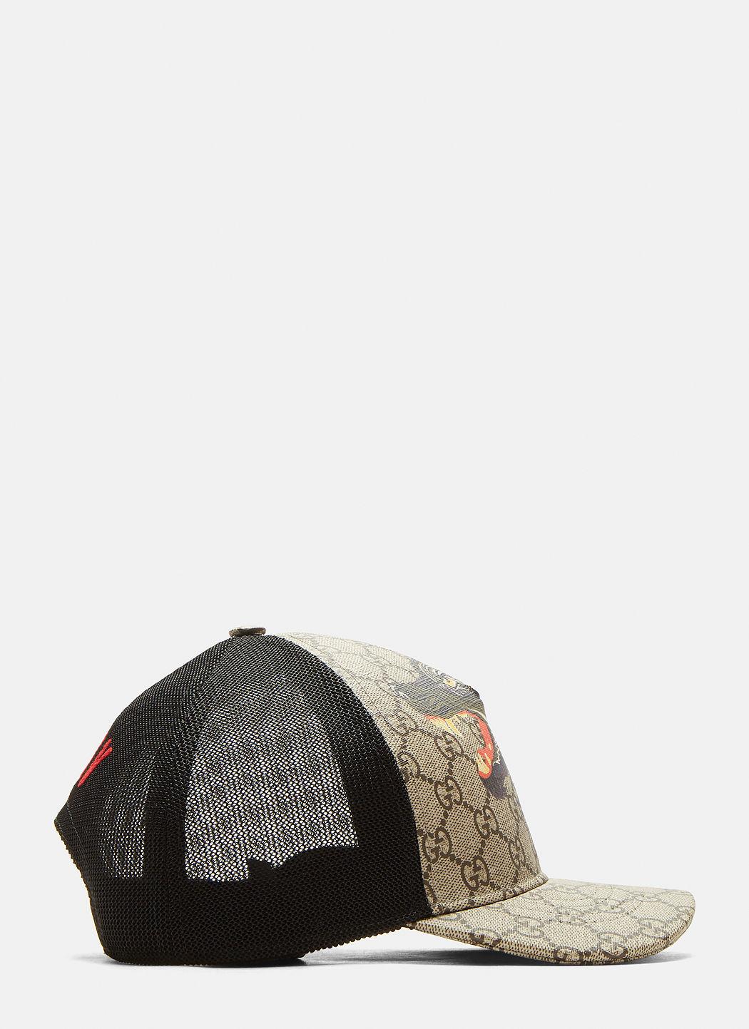 Gucci Wolf Printed Gg Supreme Baseball Hat In Brown | ModeSens