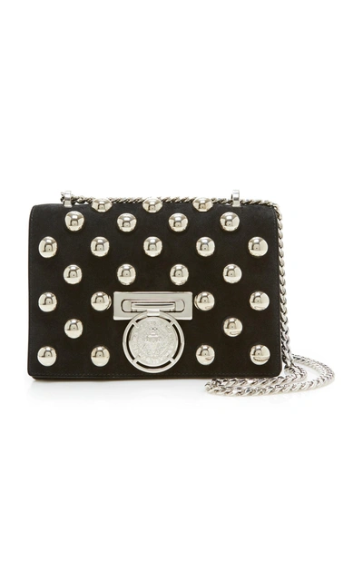 Balmain Small Studded Flap Box Bag In Black | ModeSens