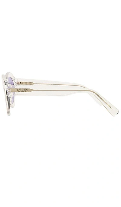 Quay Womens As If Geometric Cat Eye Sunglasses 50mm In Clearpurple Solid Modesens