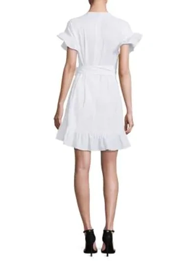 Michael Michael Kors Ruffle Wrap Dress In White ModeSens