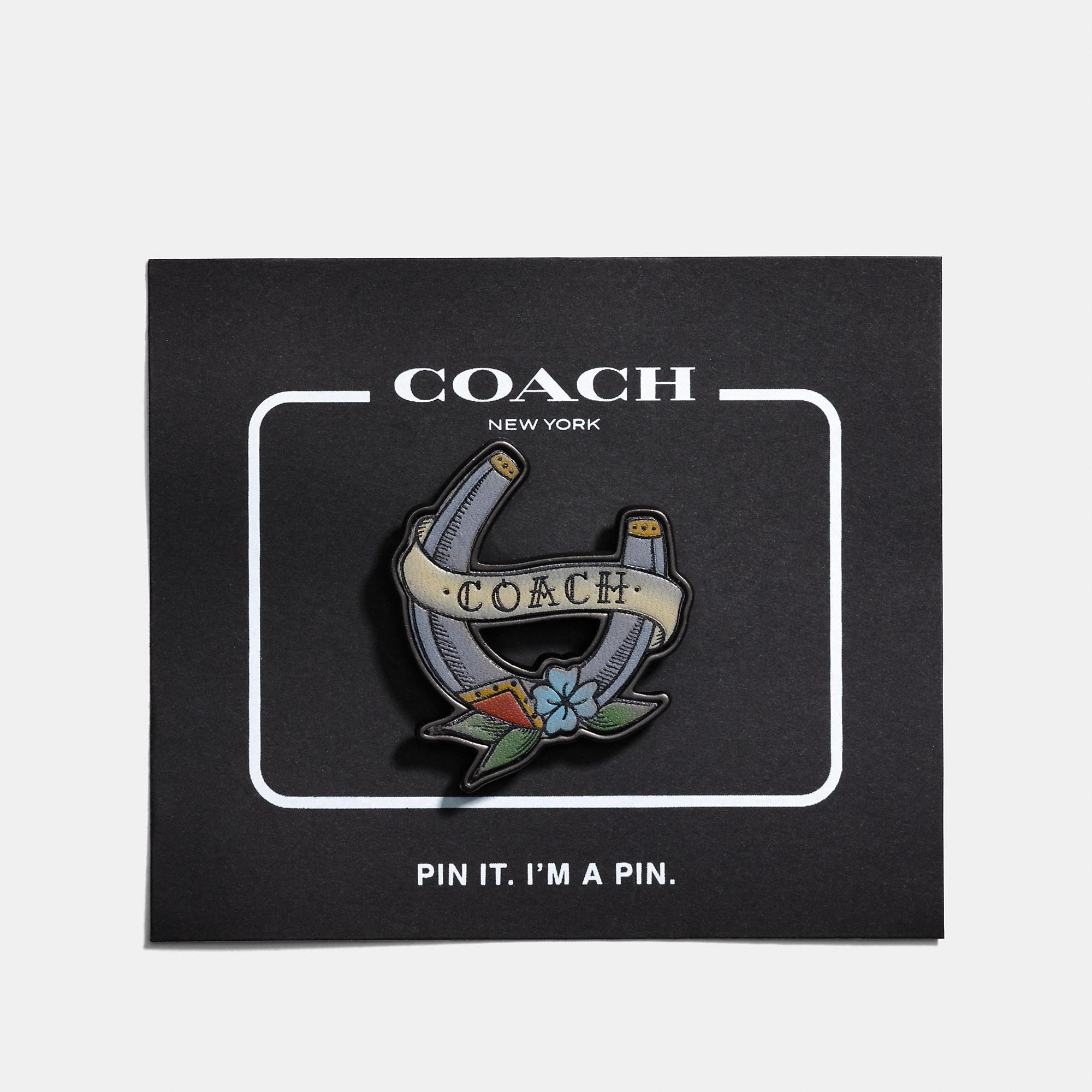 Coach Pin With Tattoo Horseshoe In Neutral | ModeSens