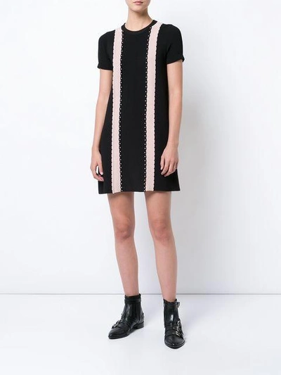 Red Valentino Scallop Stretch Knit Dress In Black Nude Modesens