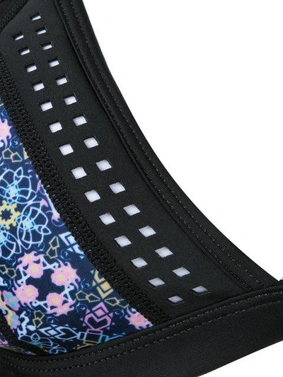 Duskii Laser-cut Printed Neoprene Triangle Bikini Top In Blue | ModeSens