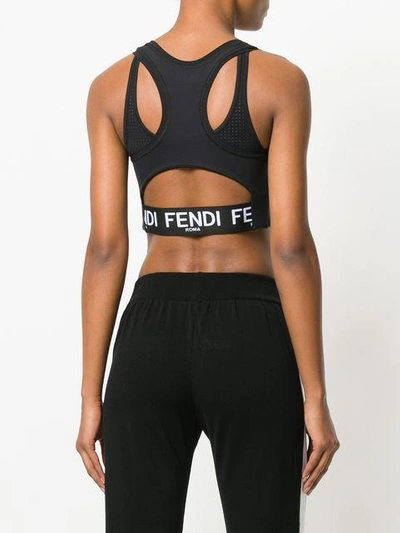 Fendi Logo-print Performance Bra In Black | ModeSens