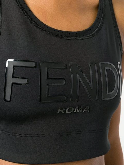 Fendi Logo-print Performance Bra In Black | ModeSens