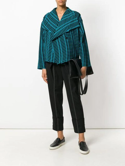 Issey Miyake Grid Pattern Jacket | ModeSens