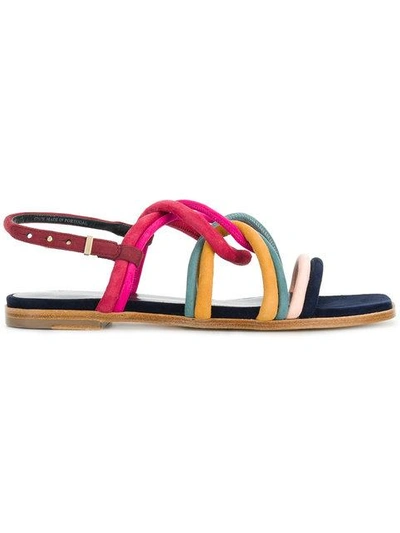 Paul Smith Multi Coloured Suede Carlin Sandals In Multicolor Modesens