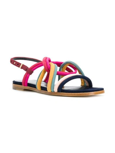 Paul Smith Multi Coloured Suede Carlin Sandals In Multicolor Modesens