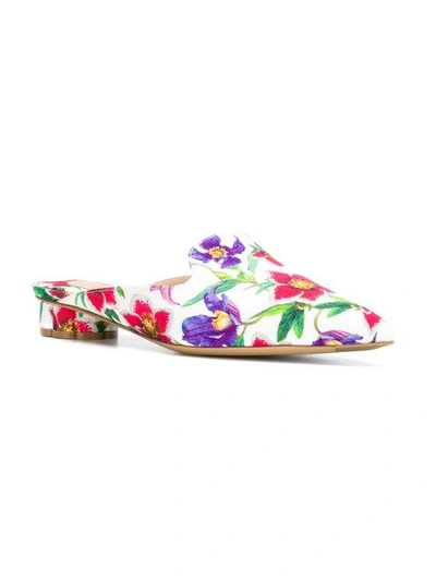 Ferragamo Flower Heel Floral-print Mules | ModeSens