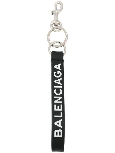 Balenciaga Black Everyday Logo Keychain | ModeSens