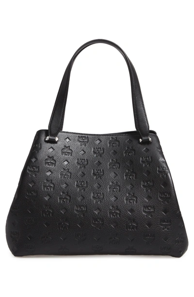 Mcm Signature Monogrammed Leather Handbag - Black In Bk | ModeSens