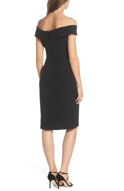 Vince Camuto Off The Shoulder Sheath Dress In Black Modesens