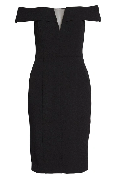 Vince Camuto Off The Shoulder Sheath Dress In Black Modesens