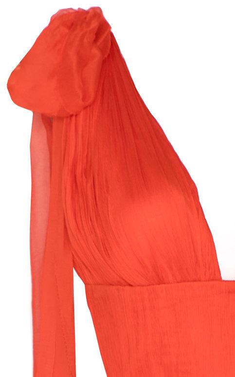 Maria Lucia Hohan Rowen Silk Mousseline Maxi Dress In Orange | ModeSens