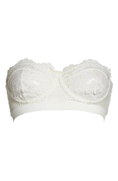 Else Petunia Stretch-mesh And Corded Lace Underwired Strapless ...