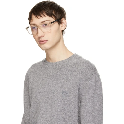 Tom Ford Transparent And Black Block Square Glasses In 020 Greyoth ...
