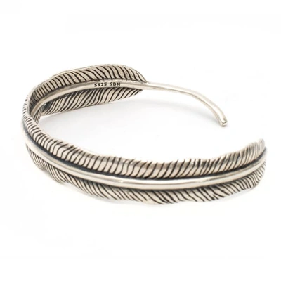 Serge Denimes Silver Feather Bangle | ModeSens