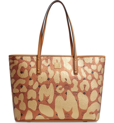 Mcm Anya Leopard Print Coated Canvas Tote - Brown | ModeSens