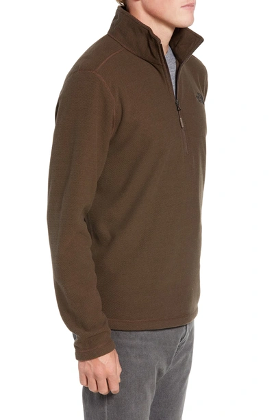 The North Face Texture Cap Rock Quarter Zip Fleece Jacket In Bracken ...