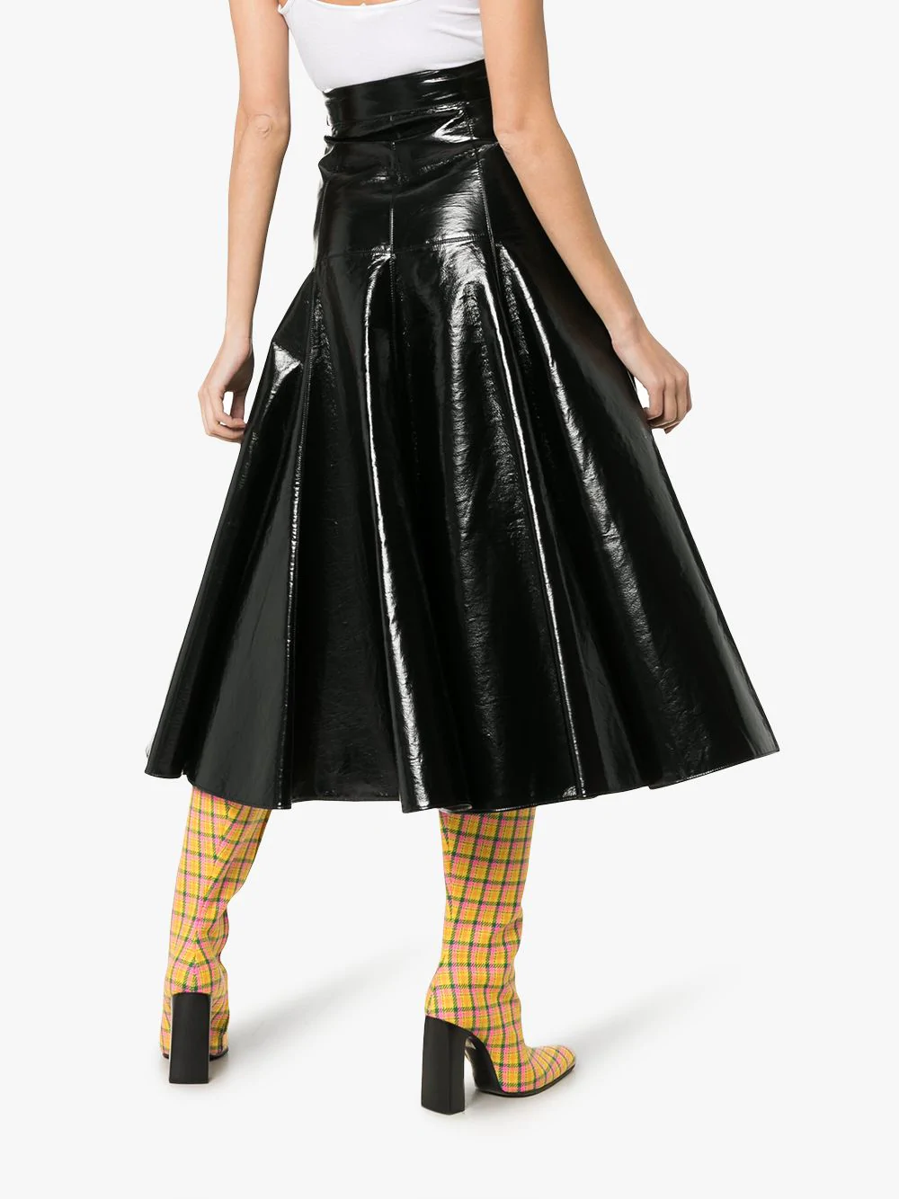Msgm Flared Pvc Skirt In Black | ModeSens