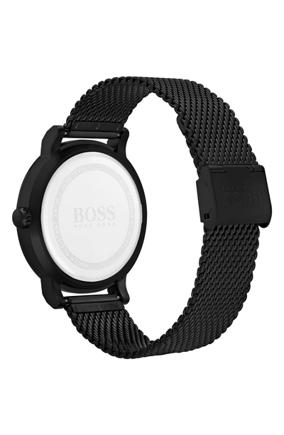 Hugo Boss Men's Oxygen Black Stainless Steel Mesh Bracelet Watch 42mm ...