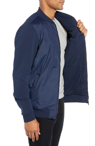 Hugo Boss Nylon Front Fleece Jacket In Navy | ModeSens