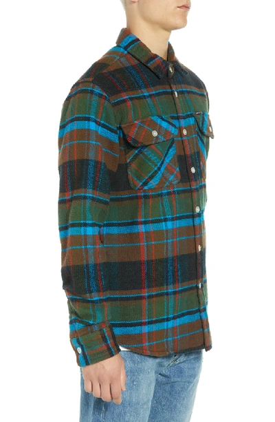 Obey Homebound Heavy Plaid Flannel Shirt Jacket In Black Forrest Multi ...