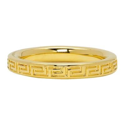 Versace Gold Greek Key Ring In D00o Gold | ModeSens