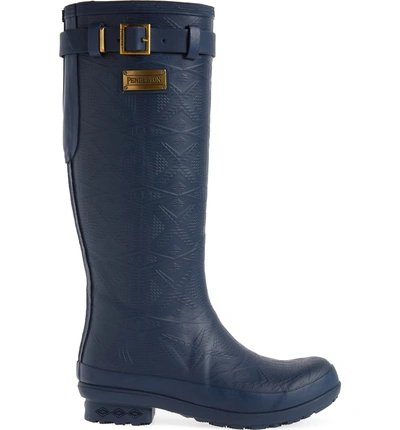 Pendleton Embossed Tall Waterproof Rain Boot In Navy | ModeSens