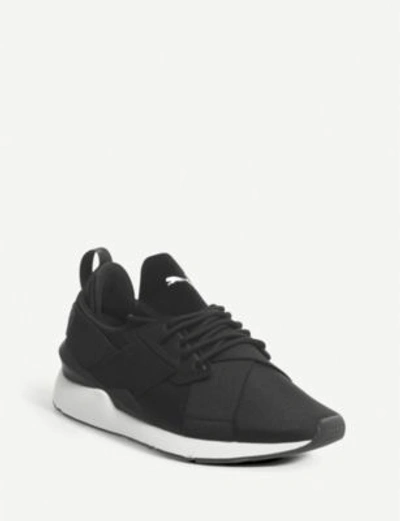 Puma Muse X-trap Satin Trainers In Black White | ModeSens