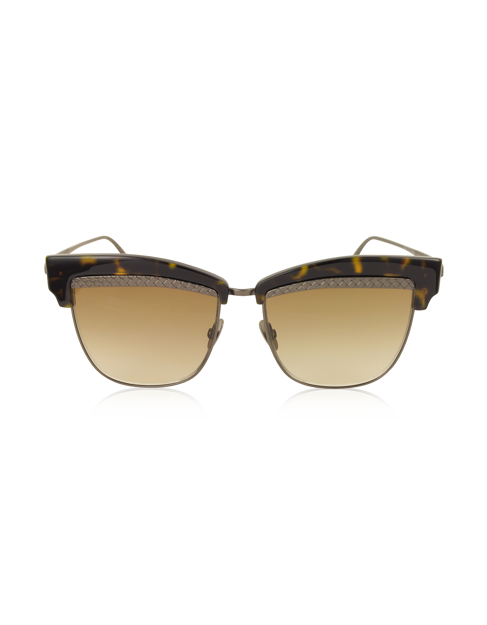 Bottega Veneta Bv0075s 003 Havana Brown Metal And Acetate Womens Sunglasses In Havanagradient