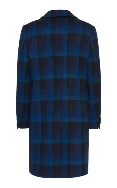 Missoni Plaid Overcoat In Blue | ModeSens