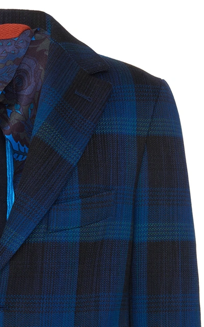 Missoni Plaid Overcoat In Blue | ModeSens