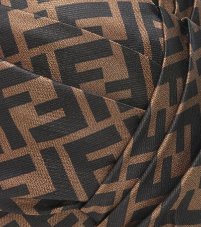 Fendi Logo Silk Turban In Brown | ModeSens