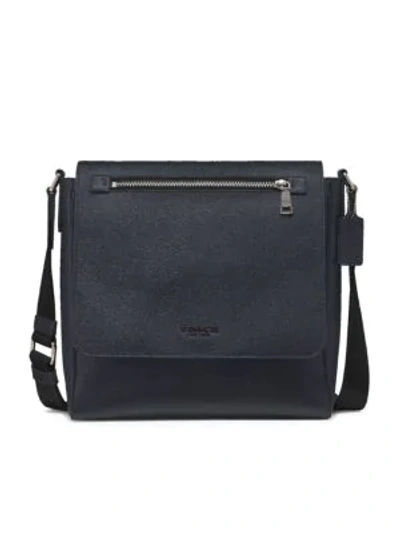 Coach Kennedy Crossgrain Leather Map Bag In Silver Black | ModeSens