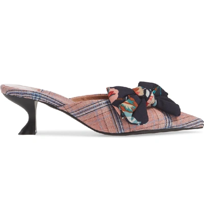 Jeffrey Campbell Adorn Pointy Toe Mule In Pink Plaid / Navy Floral ...