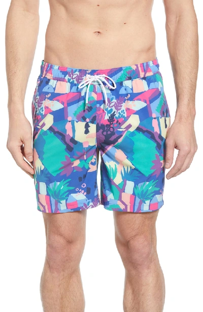 Bonobos 7-inch Abstract Print Swim Trunks In Abstract Blue | ModeSens