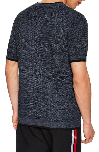 Topman Twist Textured Crew Sweater In Navy Blue | ModeSens