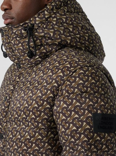 Burberry Detachable Sleeve Monogram Print Puffer Jacket In Bridle Brown ...