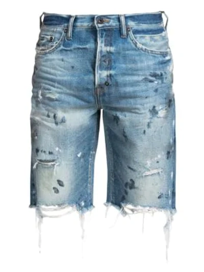 Prps Regular-fit Distressed Denim Shorts In Indigo | ModeSens
